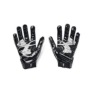 Under Armour Boys' Youth F8 Football Gloves , Black (001)/Metallic Silver , Youth Medium