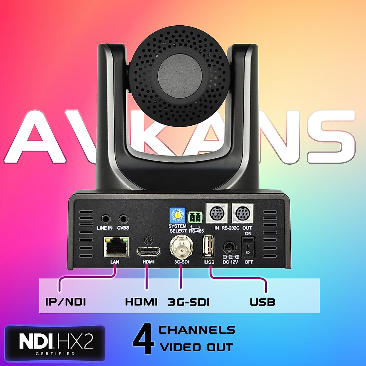 AVKANS NDI PTZ Camera - 30X Auto Tracking Live Streaming NDI Camera with SDI/HDMI/IP Outputs for Church Worship School Sport Hospital Wedding Live Streaming (Newtek Official NDI Camera)