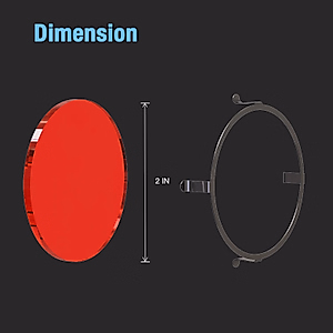 GOODSMANN Red Color Lenses with Metal Clip Transparent Glass Filter for Bulbs Spotlight Floodlight Diameter 2IN Light Shade Outdoor Landscape Decorate Lighting 9920-3520-R
