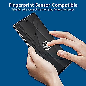 [2 Pack] LYWHL for Samsung Note 10 Privacy Screen Protector, Anti-Spy Flexible Film Full Adhesive Screen Protector for Galaxy Note 10 6.3" [Not for Note 10 Plus] [Support Fingerprint ID] - Black