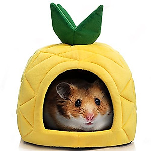 Hollypet Warm Small Pet Animals Bed Dutch Pig Hamster Nest Hedgehog Rat Chinchilla Guinea Habitat Mini House, Yellow
