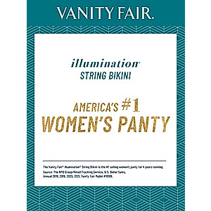 Vanity Fair Women's Illumination String Bikini Panties, Silky Stretch & Satin Trim, Totally Tan, 8