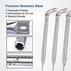 Uniflasy Grill Replacement Parts Kit for 3-Burner Walmart Expert Grill XG10-101-002-02 Stainless Steel Grill Burner and Heat Plate Shield