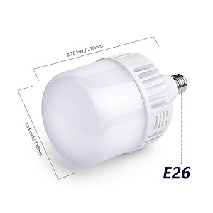 Greous Super Bright 400W-500W Light Bulb Equivalent, 65W LED Bulb 120 Volt Cool White 6500K E26, 6500 Lumens，High Watt Commercial Retrofit LED Bulbs for Yard Garage Factory Warehouse Workshop