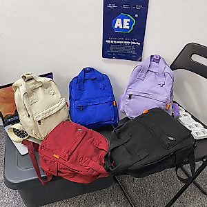 MaxxCloud Vintage Canvas Backpack Purse for Women Knapsack Small Handbag Rucksack Pouch Cute Hiking Daypack Satchel (509 Beige)