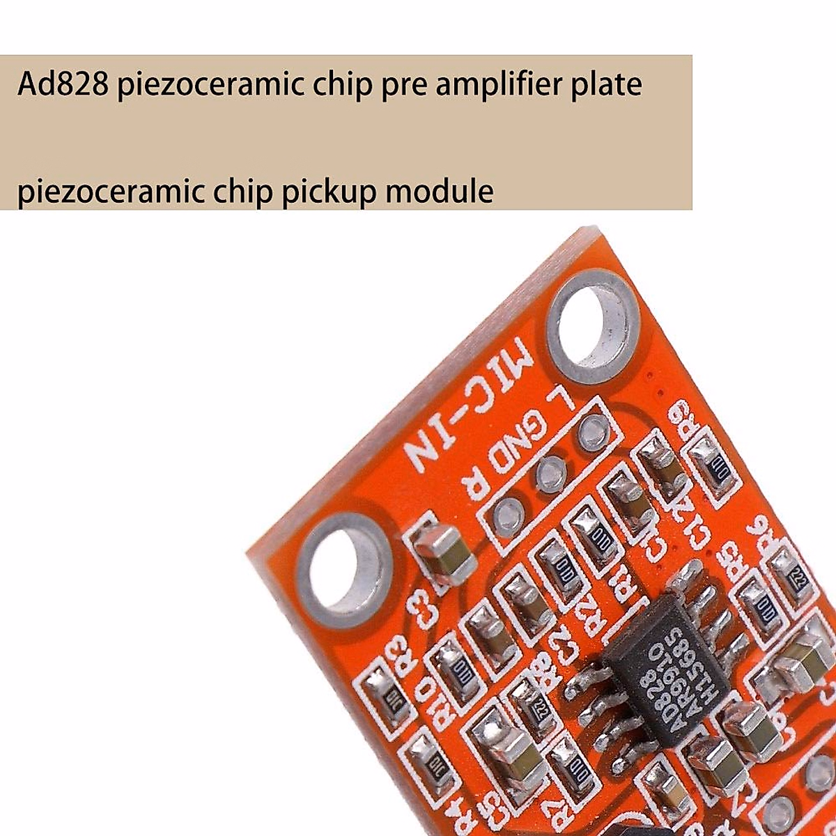 Acxico 1Pcs AD828 Stereo Dynamic Microphone Preamplifier Board Pickup Module DC 3.8V-15V MIC Preamp Module
