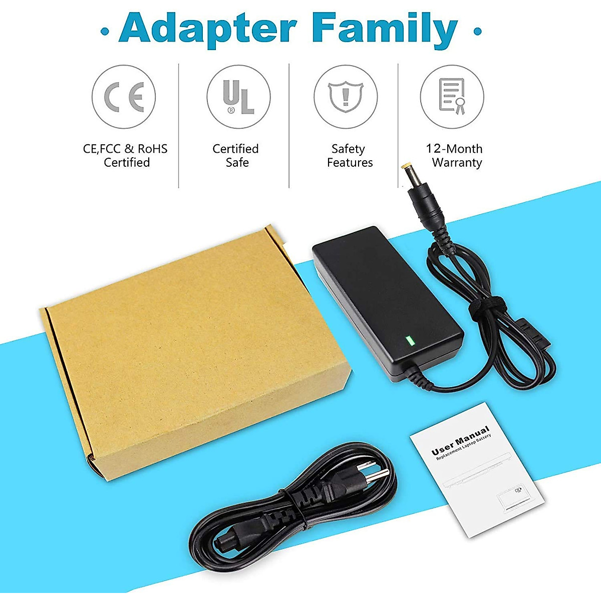 65W 45W Ac Adapter Charger for Acer Aspire E15 ES1 E1 E5 F5 F15 E 15 1 5 F 5 15 V3 V5 V7 V 3 5 7 R7-571 R3 R7 S3 M3 M5 N15Q1 N16Q2 PA-1650-86 5742 5521 5734 5735 5575 Power Supply Cord