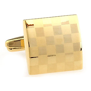 Laser Engraving Cufflinks Platinum Plated Gold Cuff Links