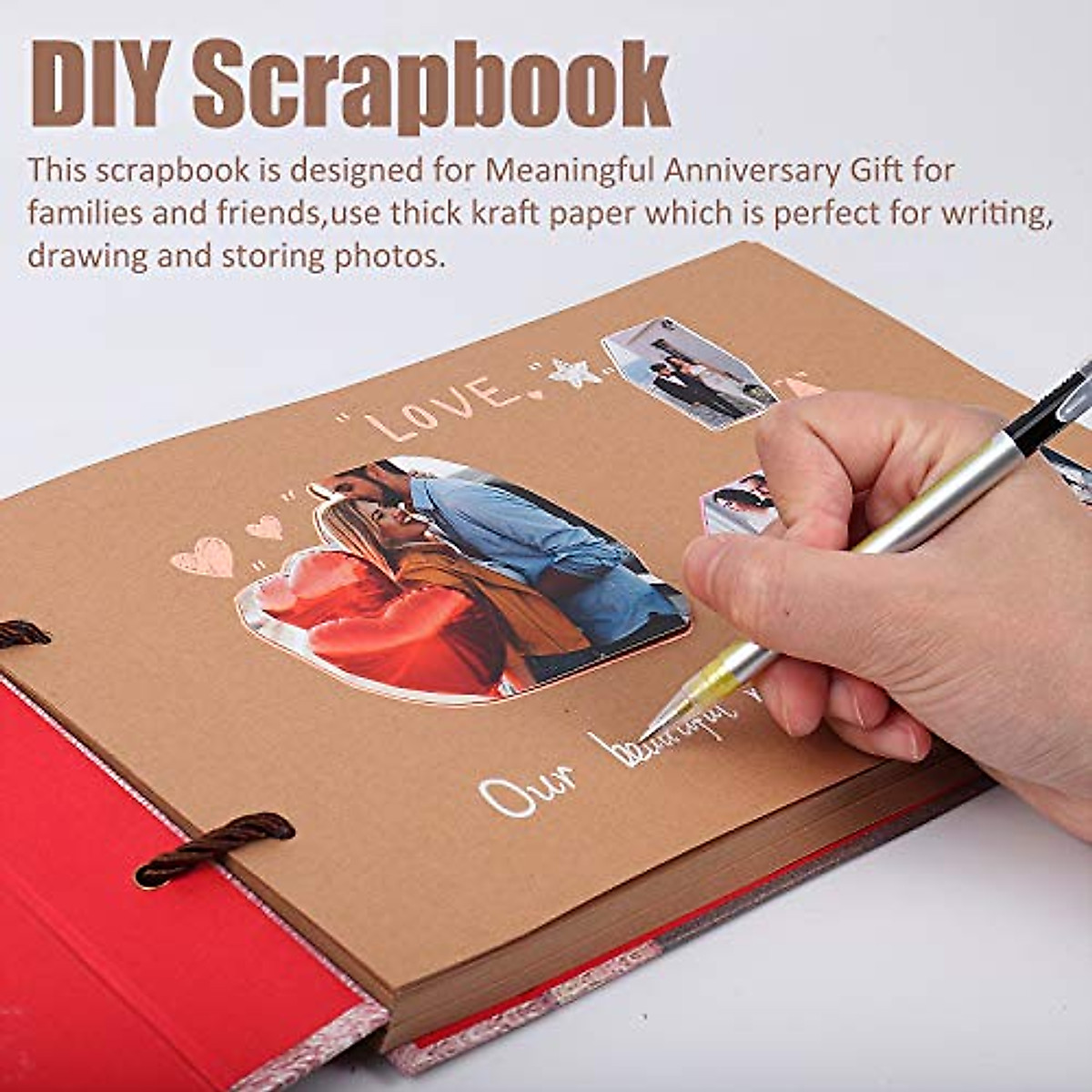 RECUTMS Our Adventure Book Scrapbook Pixar Up Handmade DIY Family Photo Album Expandable 11.6x7.5 Inches 80 Pages with Storage Box DIY Accessories Kit