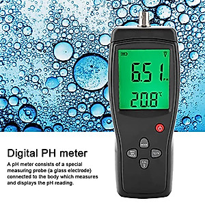 Ph Messgerät,Deosdum Feuchtemessgerät Smart Sensor As218 Digital Ph Meter Tester 0.00~14.00 Ph Moisture Measuring Instrument Ph Meter