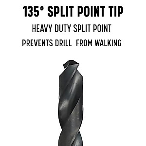 Drill America - D/AST3/16P12 3/16" High Speed Steel Heavy Duty Split Point Stub Drill Bit (Pack of 12), D/AST Series