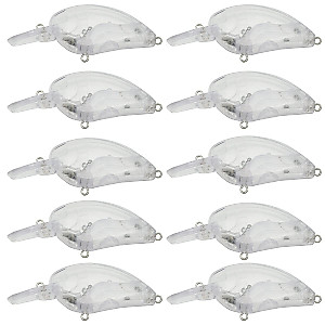 10PCS Unpainted Lure Blanks Crankbait Fishing Topwater Lures Hard Clear Plastic Simulation Minnow Bait Fishing Plugs Spoons 335 Free Eye