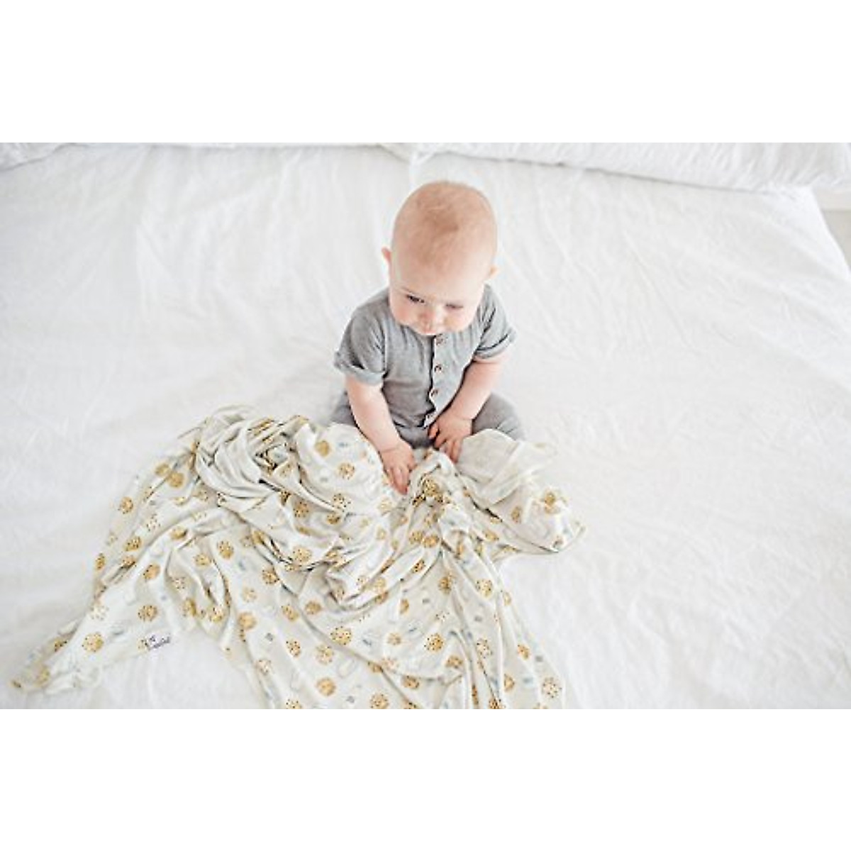 Copper Pearl Large Premium Knit Baby Swaddle Receiving Blanket Chip