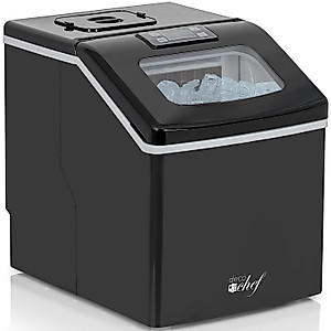 Deco Chef Countertop Ice Maker 40LB/24H, 24 Full Cubes Every 15 Minutes, Adjustable Size, Digital Control and Timer, Self-Cleaning, EZ Access Flip Lid, Scoop Included, Black