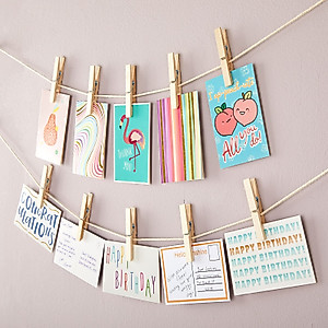 100-Pack Large Wooden Clothespins for Laundry, 4-Inch Heavy-Duty Wood Clips with Metal Springs for Hanging Clothes, Photo Displays, Arts and Crafts, Bulk (Brown)