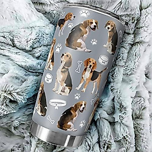 WmhrYpzhL Beagle Dog Travel Mug Animal Coffee Cup Stainless Steel Insulation Tumbler with Lid For Ice Drinks＆Hot Beverage Gifts Beagle Dog 1