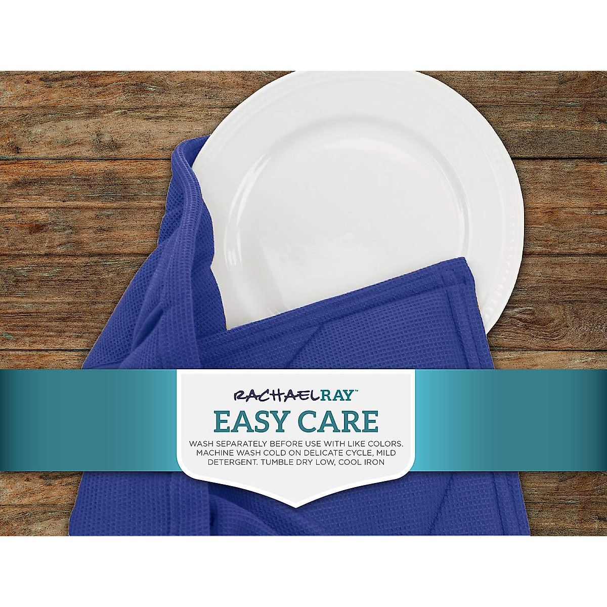 Rachael Ray Multifunctional 2-in-1 Moppine, Ultra Absorbent Kitchen Towel & Heat Resistant Pot Holder, Blue