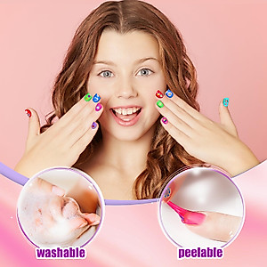 Nail Art Kit for Girls Ages 7 8 9 10 11 12, Nail Art Studio for Girls, Nail Art Kit Toys with Nail Art Pens, Glitter, Nail Stickers, Birthday Christmas Day Gifts for Kids Age 8-12