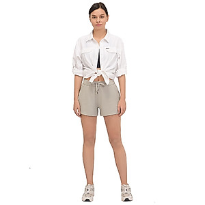 PIQIDIG Shorts for Women Running Workout Shorts Athletic Gym Shorts with Pocket Fluorescent Green