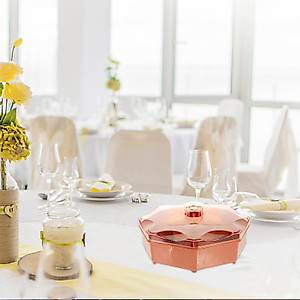 Kichvoe Fruit Tray with Lid Candy Dish with Lid Bandejas Para Comida Compartment Tray Appetizer Serving Tray Large Buffet Trays with Lids Rose Powder Plate Platter With Cover Fries Plastic