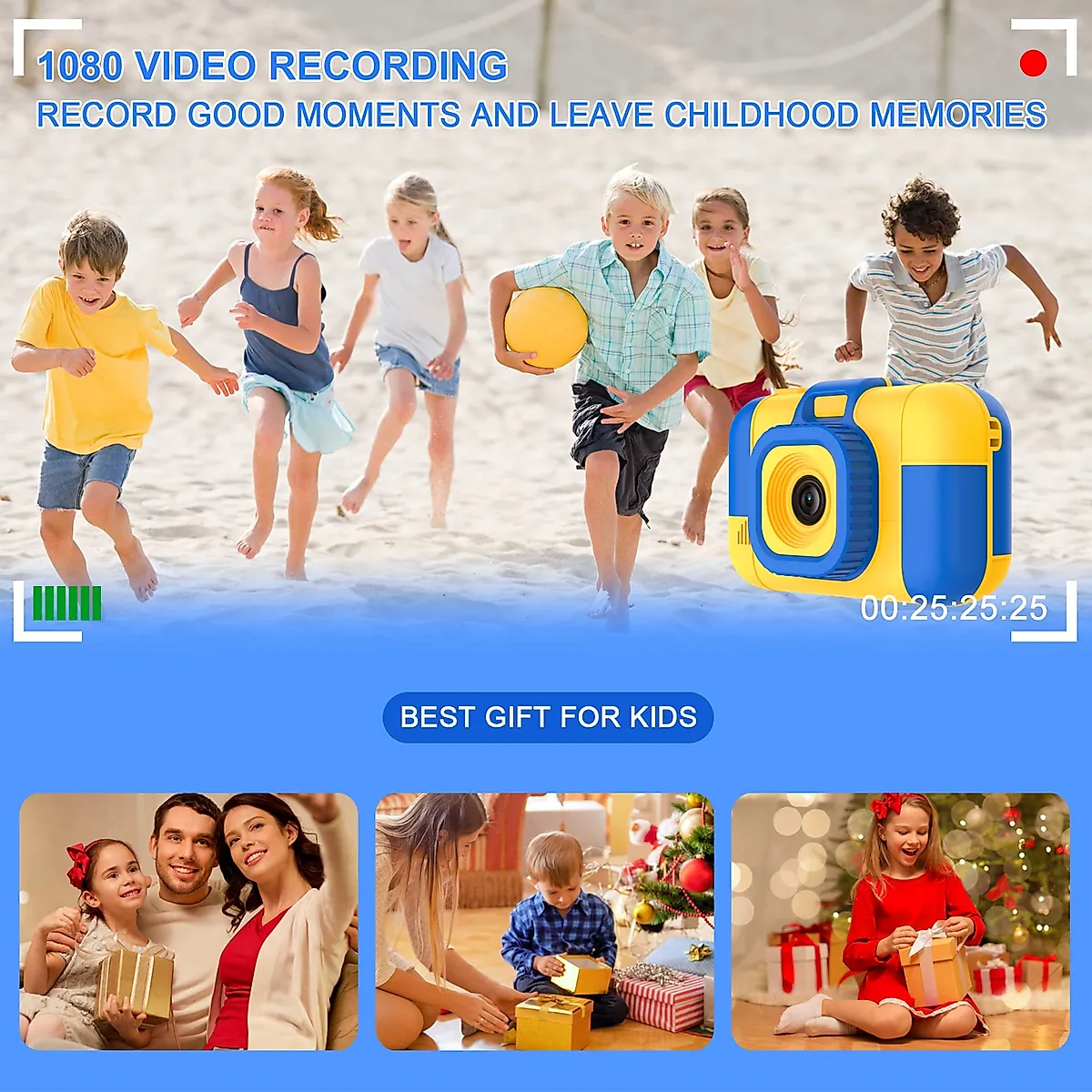 Kids Camera, Upgrade 1080P HD Camera for Kids with 32GB Card, 40MP Kids Digital Camera for Boys Girls Age 3-12, Perfect Christmas Birthday Festival Gifts for Toddler