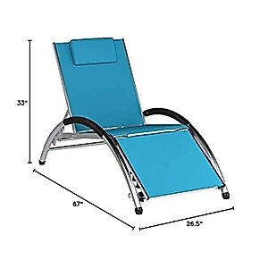 Vivere DKDSUN-TT Aluminum Dockside Sun Lounger, True Turquoise