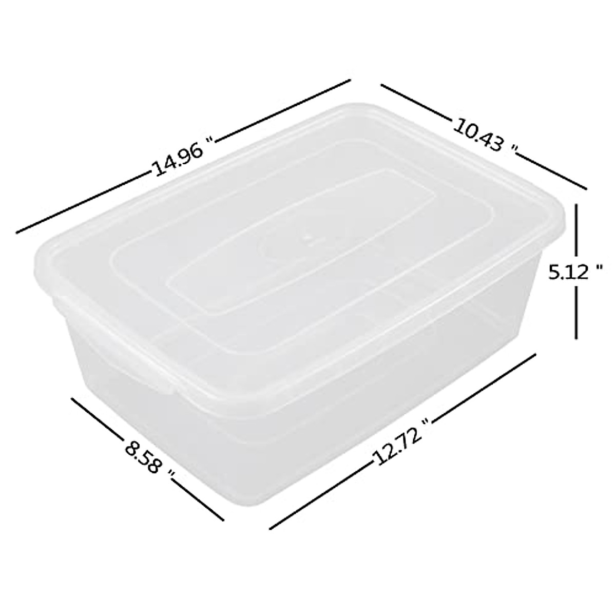 Cand 14 Quart Storage Box 4 Packs, Clear Latching Bin