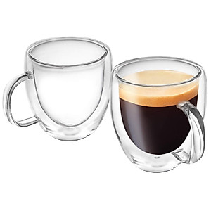 Premium Espresso Cups – Set of 2 Double-Wall Insulated 5oz Espresso Glasses, Savour the Flavor and Aroma of your Favorite Espresso in Stylish Espresso Cups