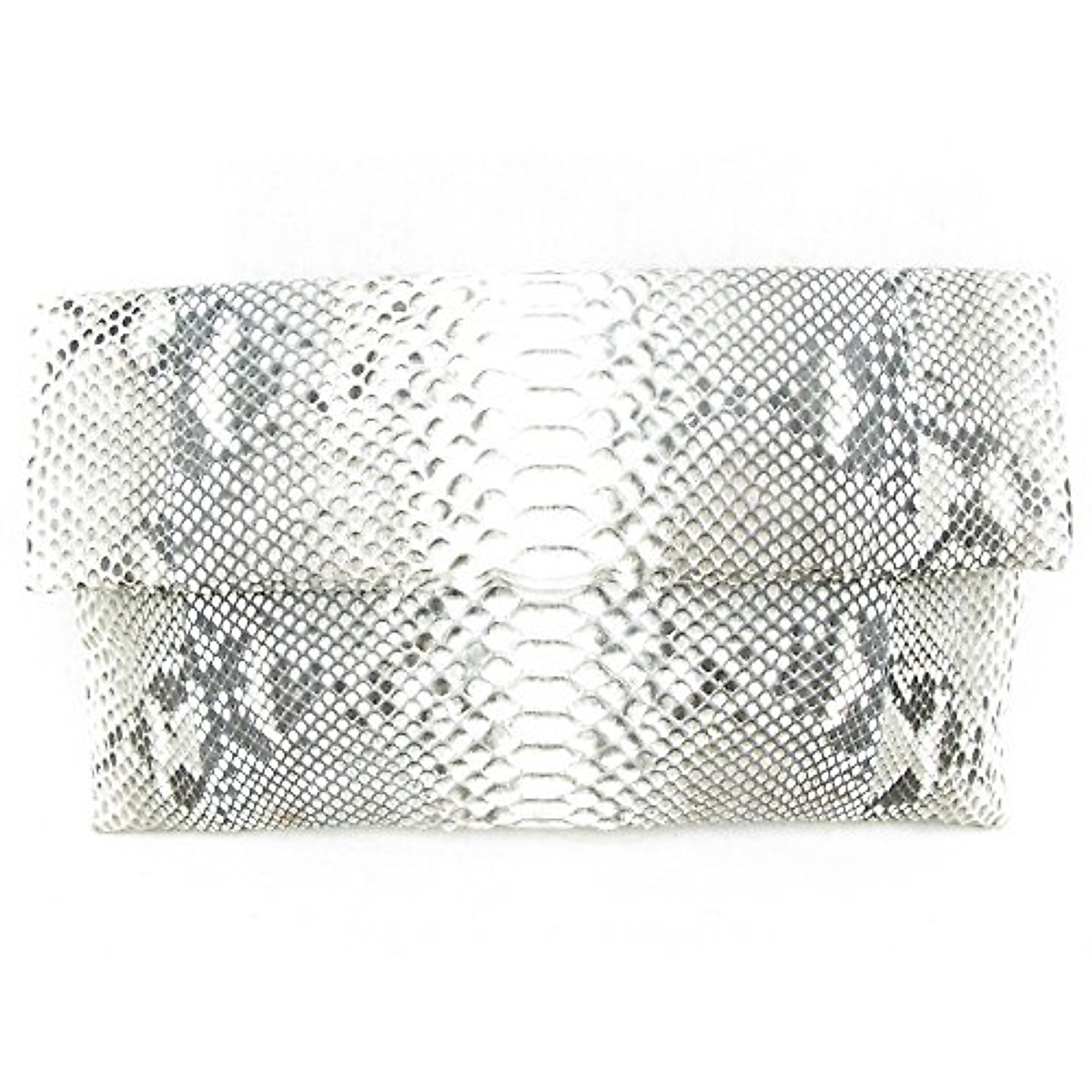 Pelgio Genuine Python Snake Skin Leather Soft Fold Clutch Bag Purse (Scale Reticulated Matte Natural)