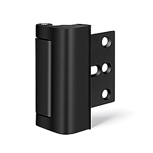 DUOSI Childproof Door Reinforcement Lock, Home Security Door Lock with 8 Screws, 3 Inch Stop Withstand 800 lbs for Inward Swinging Door, Upgrade Night Lock to Defend Your Home (Black)