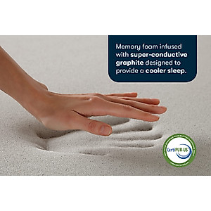 Serta Graphite Infused Pressure-Relieving Memory Foam Mattress Topper, 2 Inch, Full