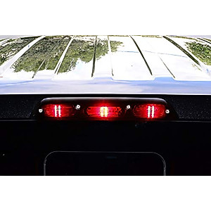 iJDMTOY Smoked Lens Raptor_Style 3-Dot LED High Mount Third Brake Light Kit Compatible With Ford 2015-2020 F-150, 2017-up F-250 F-350, 2019-up Ranger, 2022-up Maverick (Excluding Raptor)