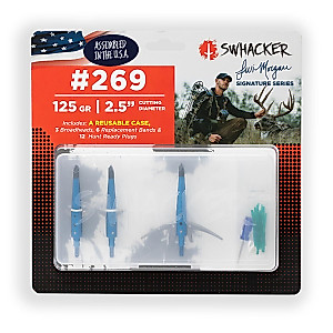 Swhacker Levi Morgan Series 2-Blade Blade Lock Broadhead 2.5" Pack of 3, Blue