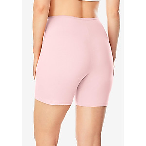 Comfort Choice Women's Plus Size Cotton Boxer 5-Pack - 10, White Pack