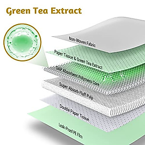 MIZOK Cat Pads 16.9x11.4in Refills for Litter Box, 6-Layer Leak-Proof Super Absorbent Up to 15-Cup Green Tea Odor-Control, Disposable (30 Counts)