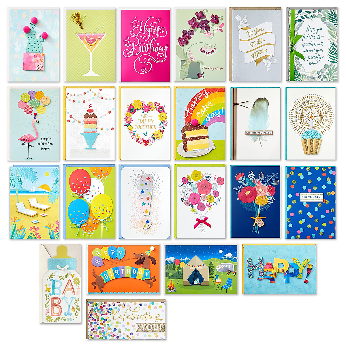 Hallmark Assorted Boxed Greeting Cards (24 cards) and Hallmark Birthday Cards Assortment (20 cards)