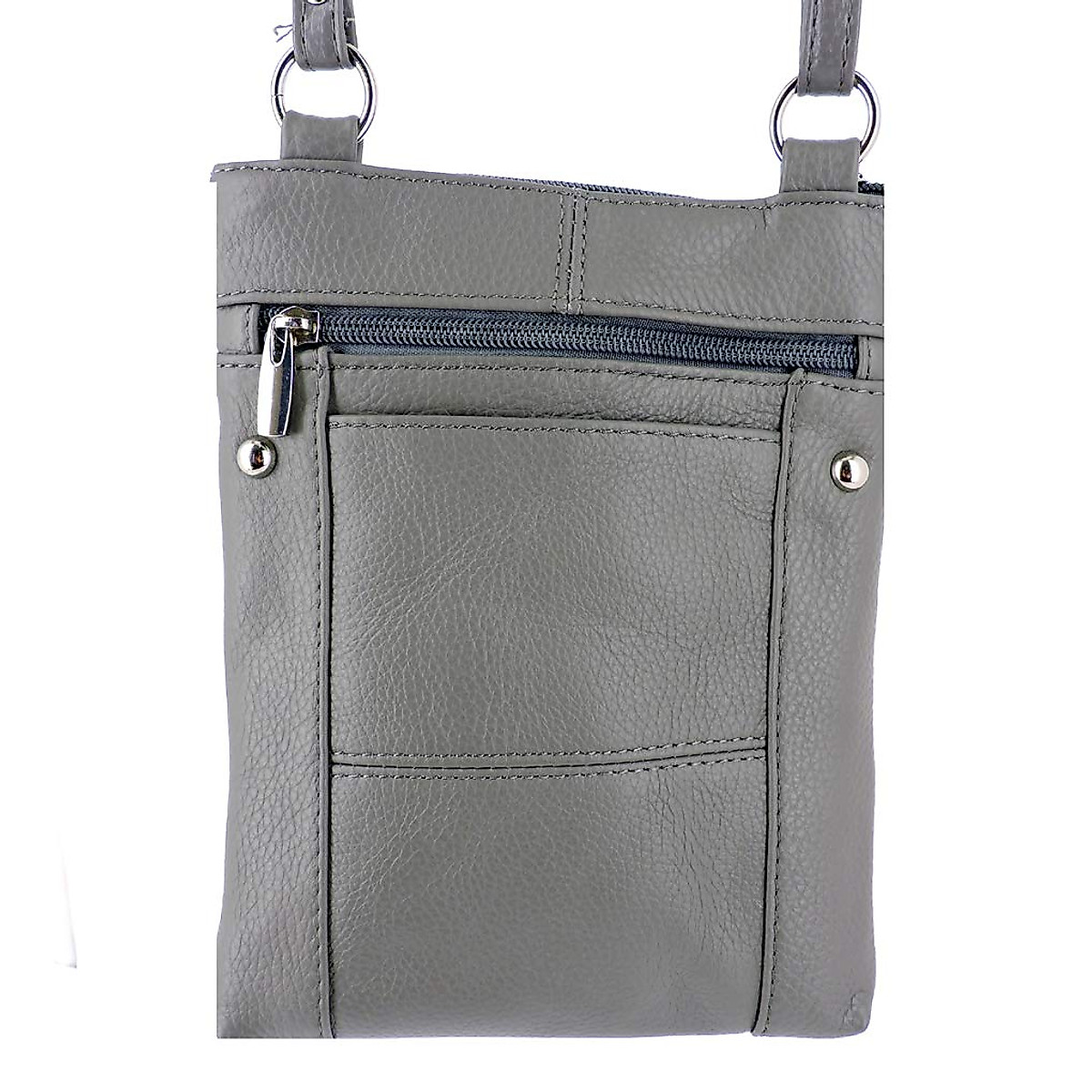 SILVERFEVER Women's Shoulder Crossbody Round RFID Pocket Small Genuine Leather Bag (Red)