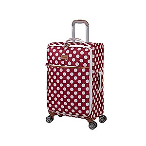 it luggage Summer Spots 26" Softside Checked 8 Wheel Lightweight, Red