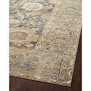 Loloi II Margot Collection MAT-03 Ocean/Spice, Traditional 7'-6" x 9'-6" Area Rug