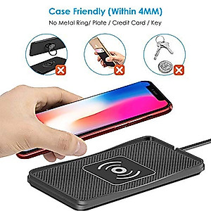 Wireless Charger，POLMXS Car Wireless Charging pad 10W Fast Wireless car Charger qi Phone Charger pad for car Wireless Phone Charger for Andriod Cell Phone Charging mat Galaxy Note10/S21/S10/S9(C3)