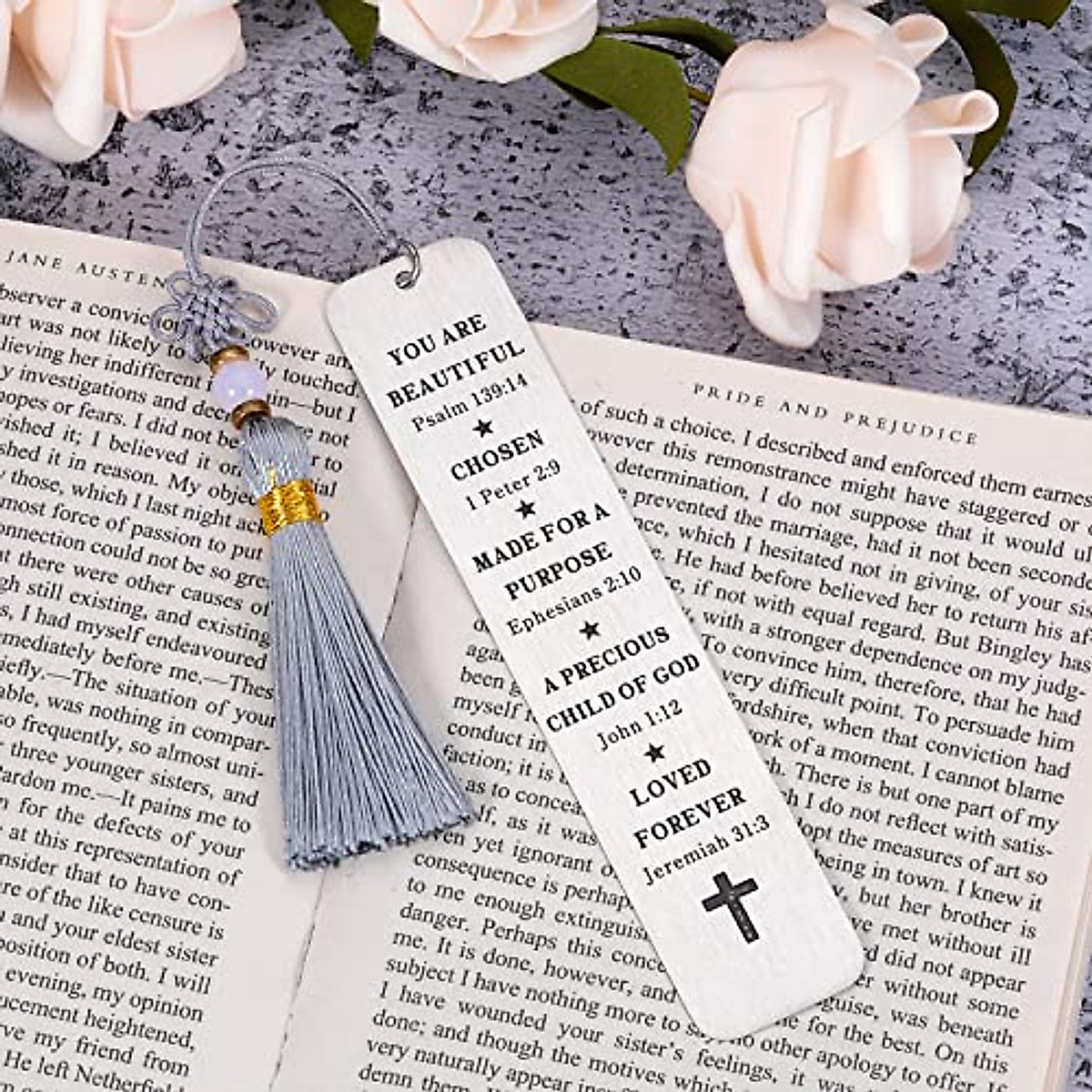 Baptism Gifts Confirmation Gifts for Women First Communion Gifts Inspirational Christian Gifts Bible Verse Bookmark with Tassel Book Lover Gifts for Women Birthday Christmas Bookmarks Gifts for Friend