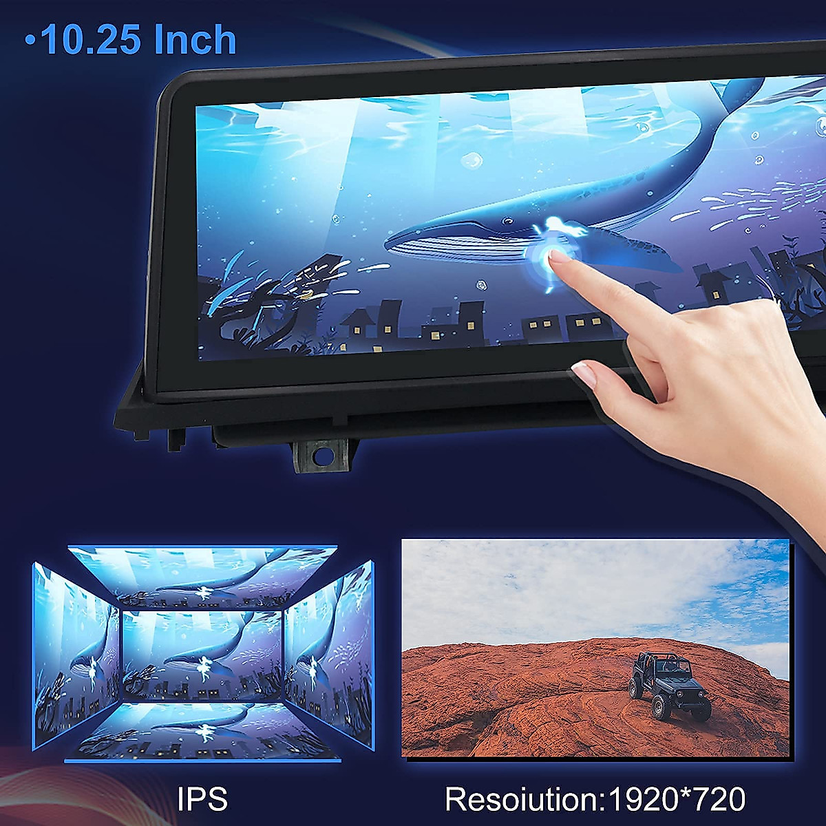 Car Entertainment Multimedia Stereo Radio 10.25 inch IPS Screen Qualcomm 8 Core 4+64GB Car Play Android Auto for BMW X5 X6 X5M X6M E70 E71 (2011-2013) Original CIC System Support Spilt Screen