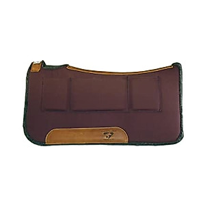 Diamond Wool Contoured Pressure Relief Western Saddle Pad with Shims for Horses 30x30 — 1/2" Thickness, Pacific