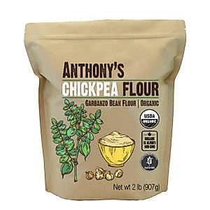 Anthony's Organic Chickpea Flour, Garbanzo Bean Flour, 2 lb, Gluten Free, Non GMO