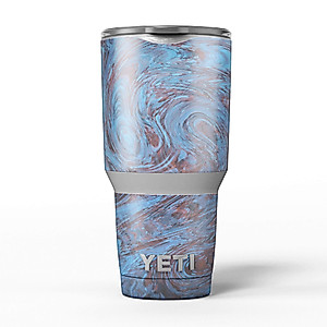 Design Skinz Blue Slate Marble Surface V41 - Skin Decal Vinyl Wrap Kit Compatible with The Yeti Rambler Cooler Tumbler Cups