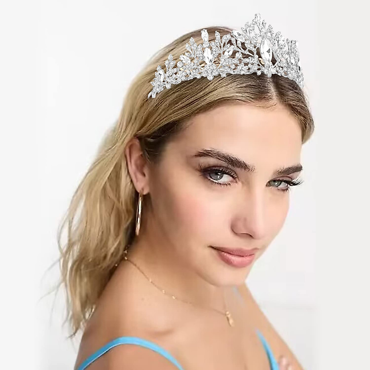 Velscrun Prom Queen Sash Silver Crowns Tiara Shiny Satin for Adults Halloween Cosplay Favors Prom Decorations for Party Prom Hair Accessories Graduation Party Decorations Graduation Party Supplies