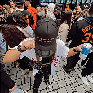 Bottom Shelf Not Gonna Hold My Horses Funny Foam Trucker Hat for Men & Women Black