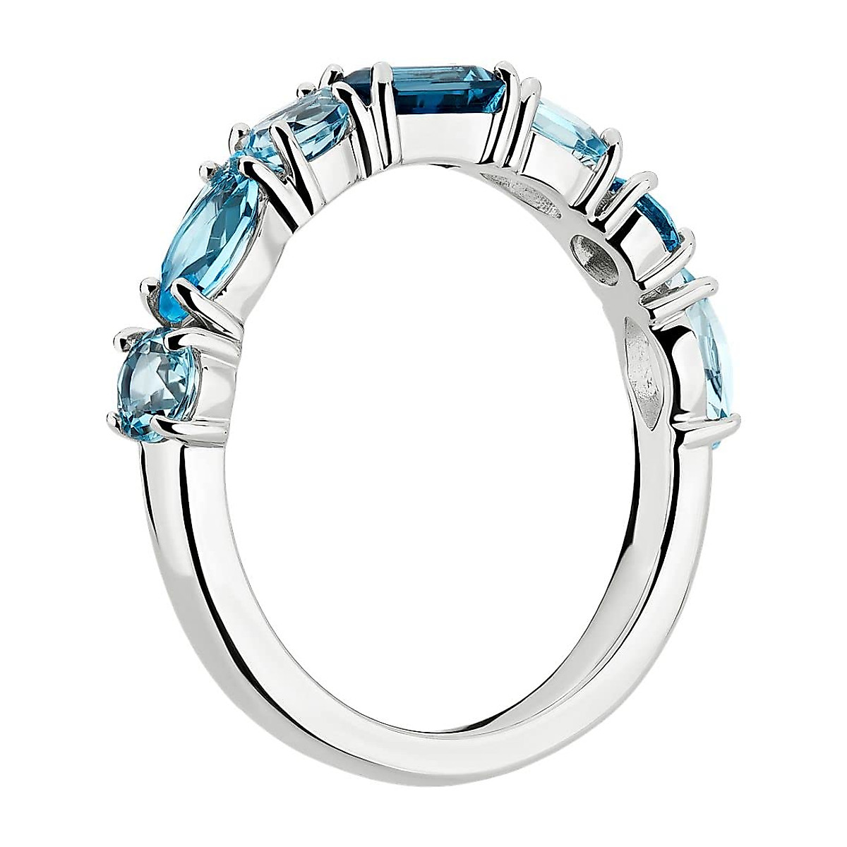 Wedding Ring for Women Wedding Jewelry Sets for Brides Hand Jewelry for Women Soul Sister Gifts 925-Sterling Silver Band Ring Natural Blue Topaz Beautiful Mossanite Design Size 6