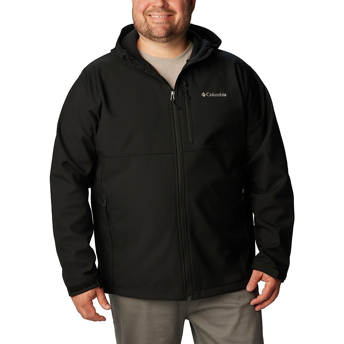 Columbia Men's Ascender Hooded Softshell Jacket, Black, Medium