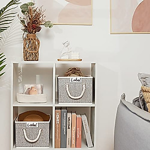 LoforHoney Home Bundle- Storage Bins with Lids Light Gray XLarge 2-Pack, Storage Bins with Cotton Rope Handles Light Gray Large 2-Pack